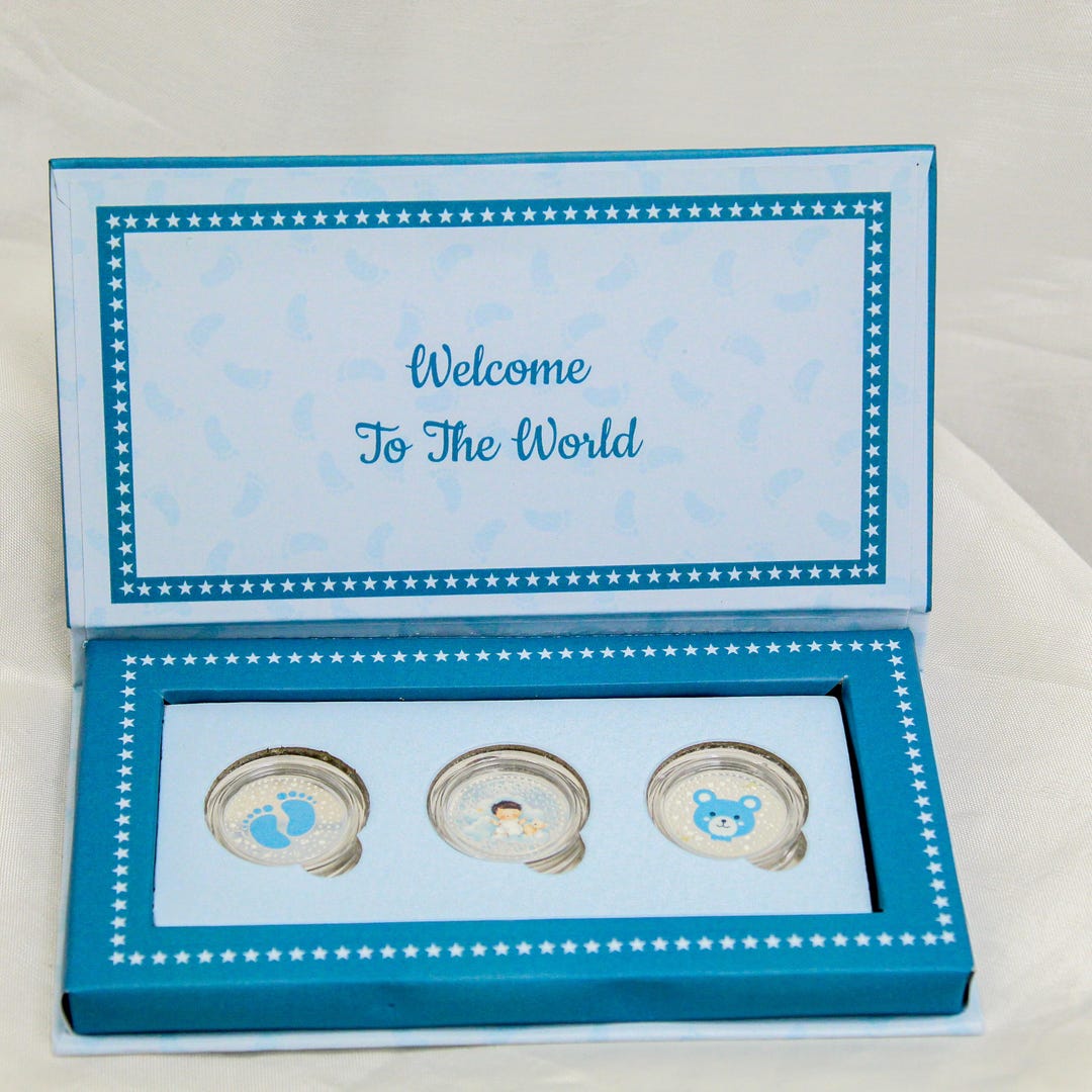 Silver Baby Boy Gift Set - Three 1g Coins in Blue Star Box - Etsy