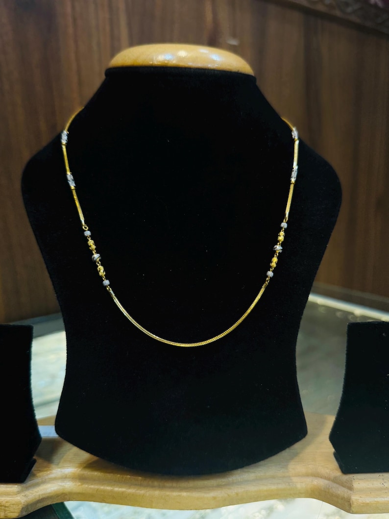 22k Gold Chain for Girls & Women | Elegant Rhodium Polish Jewelry ...