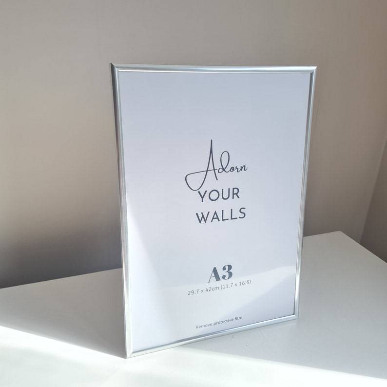 Slim Silver Poster Picture Frame A4/A3/A2 Size Contemporary Thin Wall ...