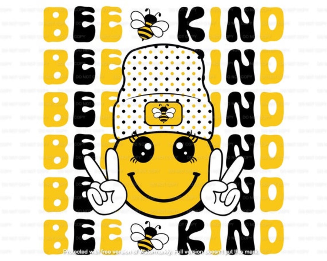 Bee Kind, Bee Kind Bumblebee Smiley Face, Bee Kind Smiley Face, Bee ...
