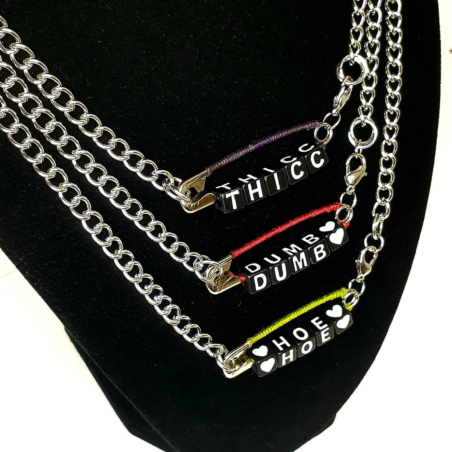 Safety Pin Letter Chain Necklace - Etsy