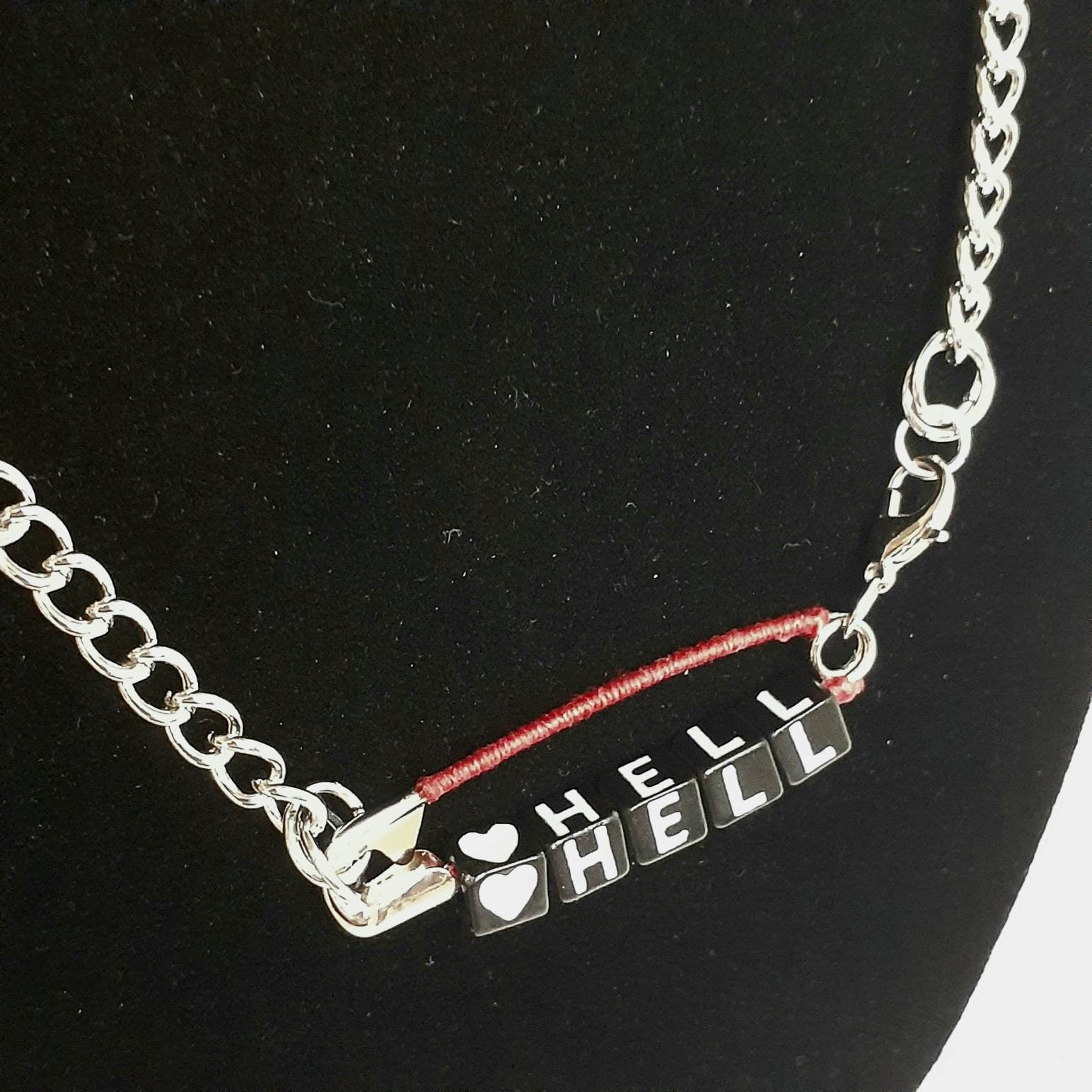 Safety Pin Letter Chain Necklace - Etsy