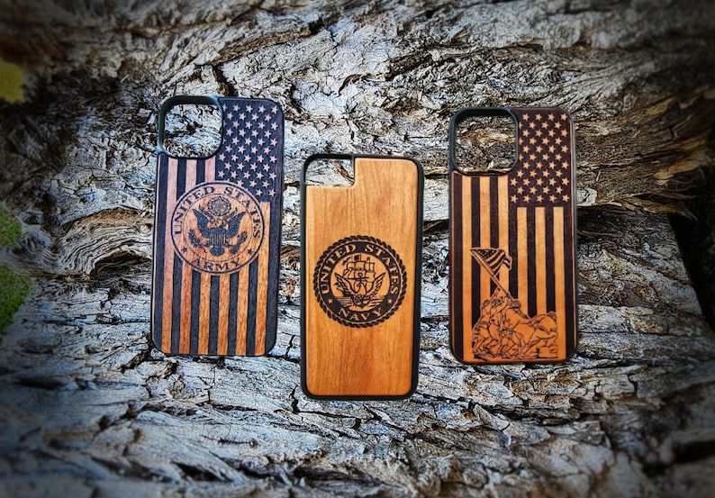 Military Case for Samsung Galaxy S24 S25 S26 Wood Phone Case Navy Army ...