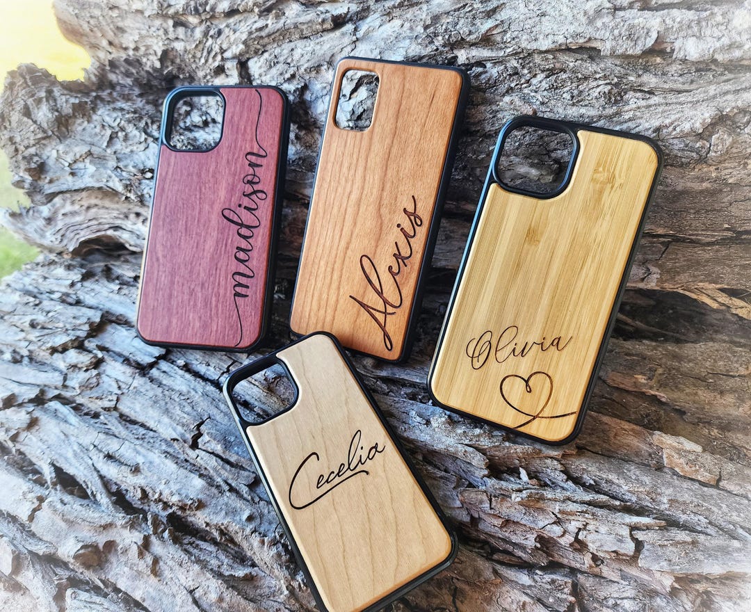 Name iPhone 16 16e 17 Air Plus + Pro Max Wood Phone Case Cute ...