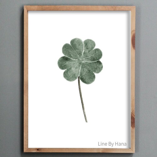 Double Four Leaf Clover Art Print Wall Decor Shamrock | Etsy