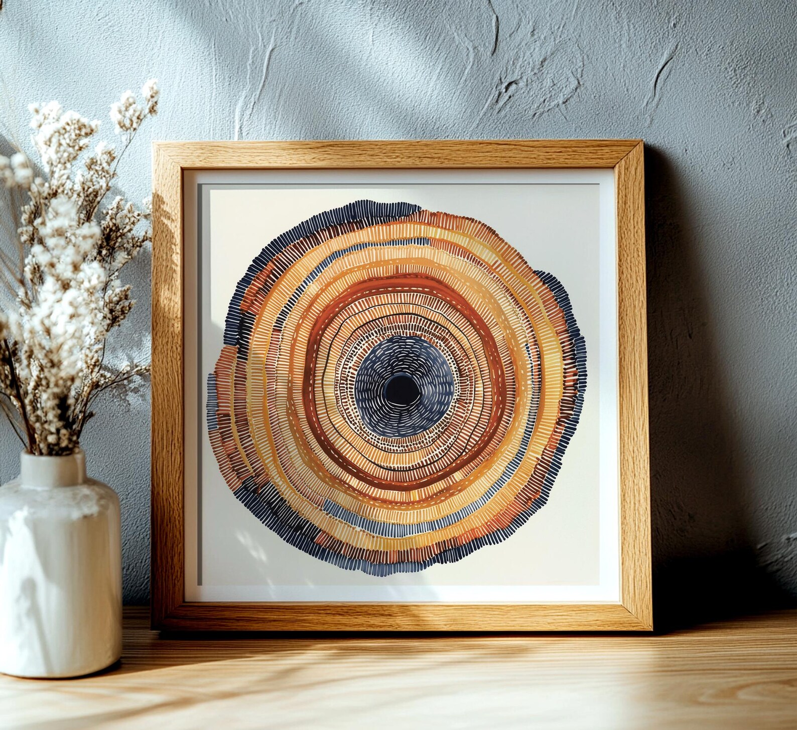 Set of 4 Tree Rings Prints, Tree Stump Art Prints, Wood Slice Art, Log ...