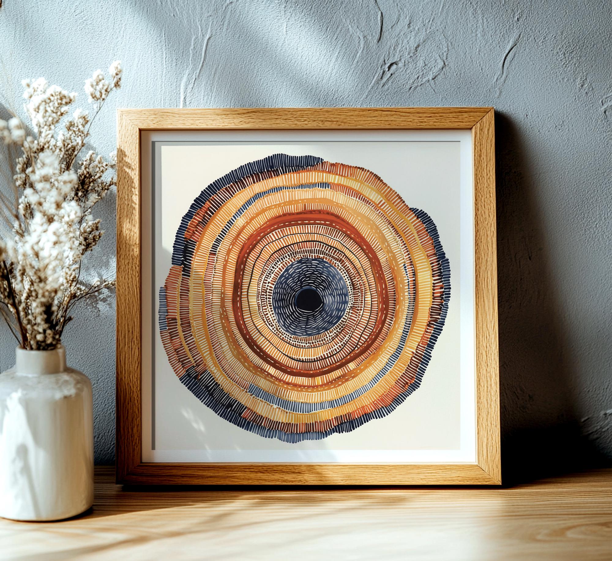 Set of 4 Tree Rings Prints, Tree Stump Art Prints, Wood Slice Art, Log ...