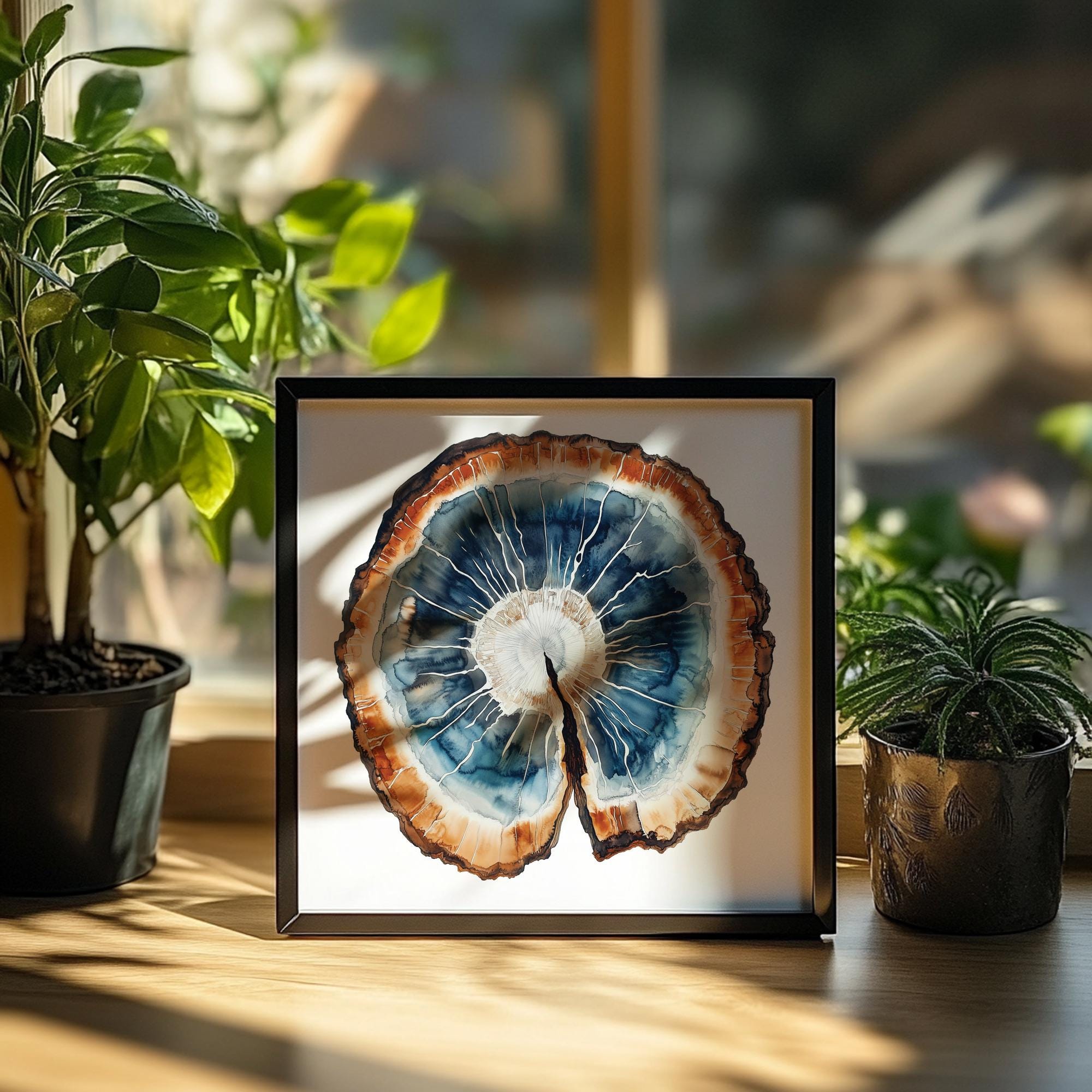 Tree Ring Art Prints, Set of 4, Abstract Tree Ring Art, Wood Print ...