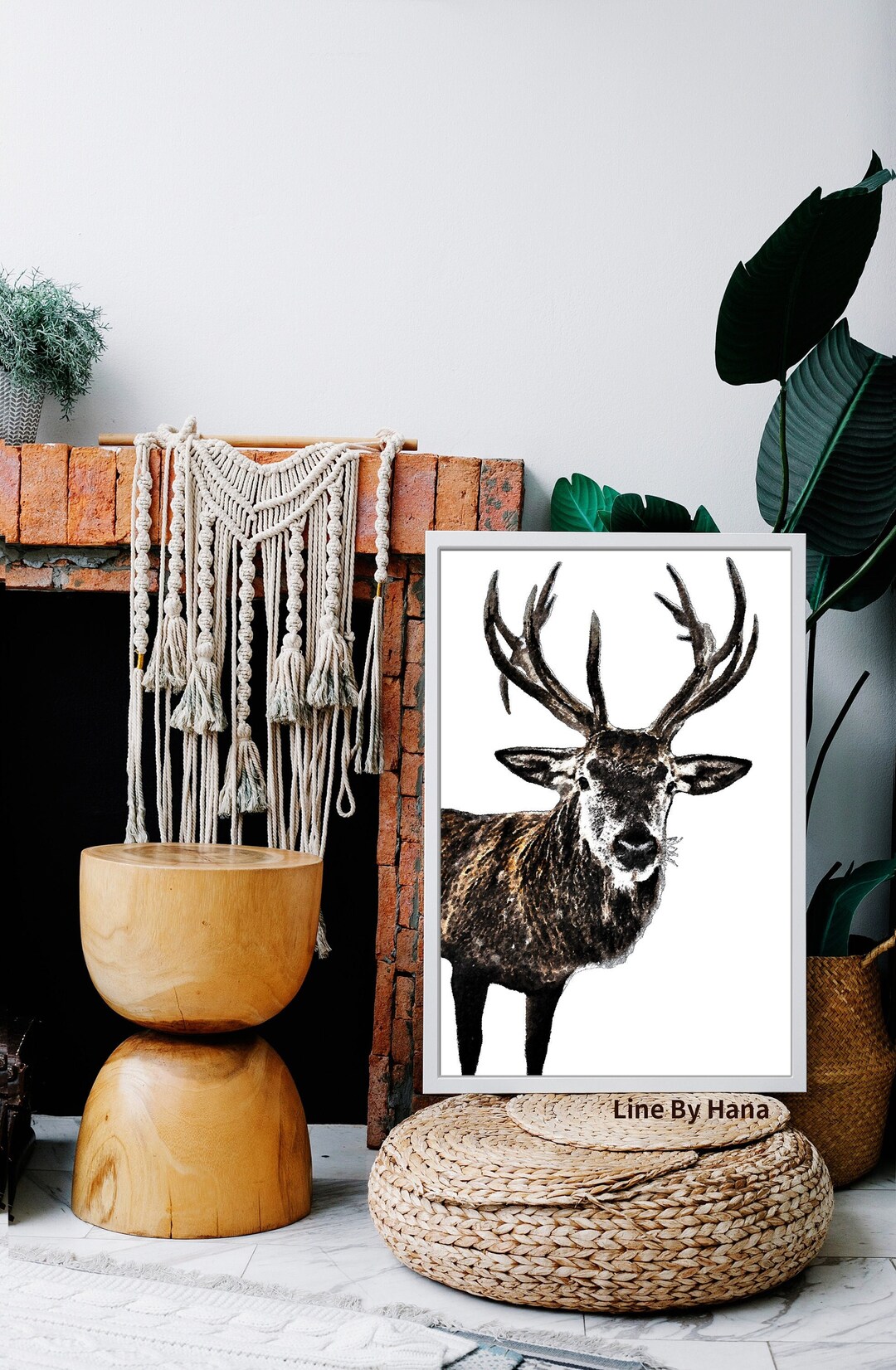 Elk Wall Art, Animal Wall Art, Woodlands, Digital Download, Elk Wall ...