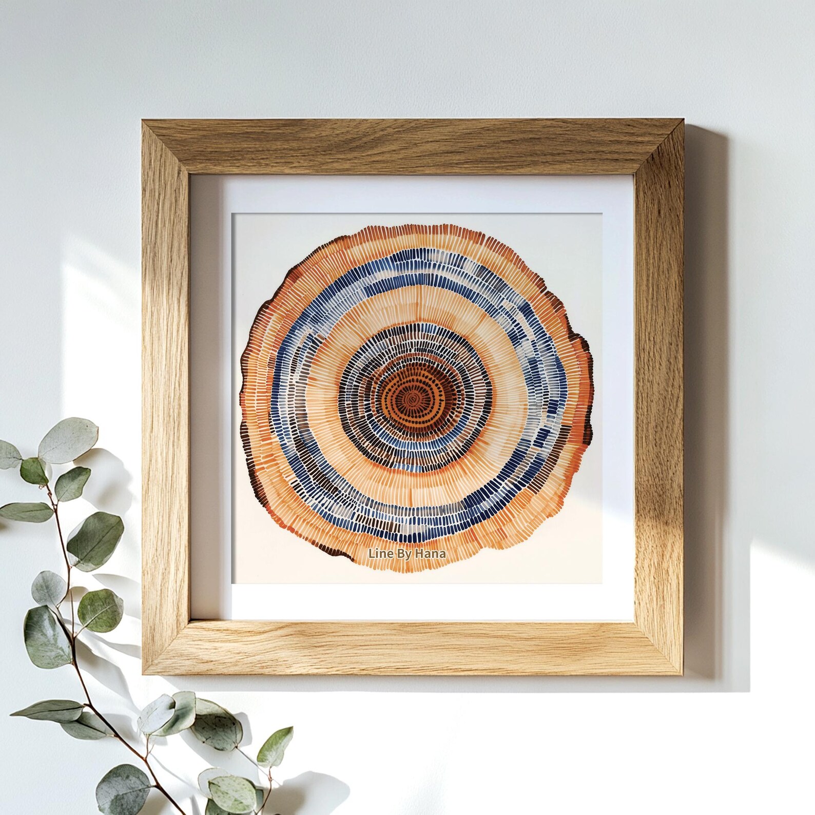 Set of 4 Tree Rings Prints, Tree Stump Art Prints, Wood Slice Art, Log ...