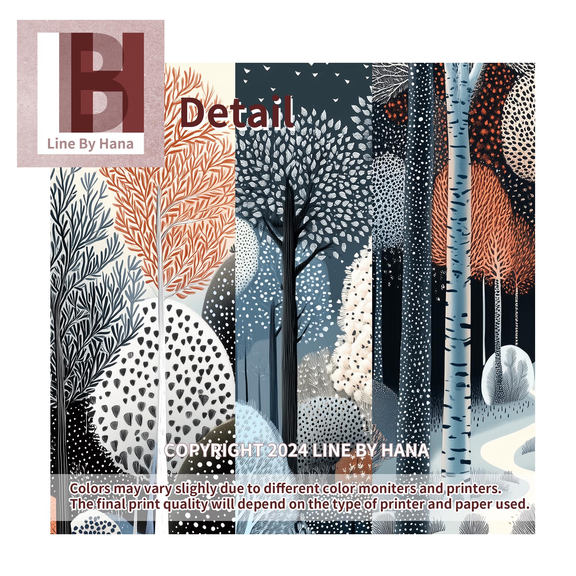Abstract Tree Art Prints, Forest Art Prints, Set of 3, 12x36 Long ...
