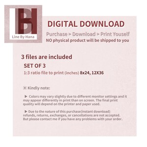 Set of 3, Abstract Art Prints, Colorful Prints, 12x36 Long Vertical ...