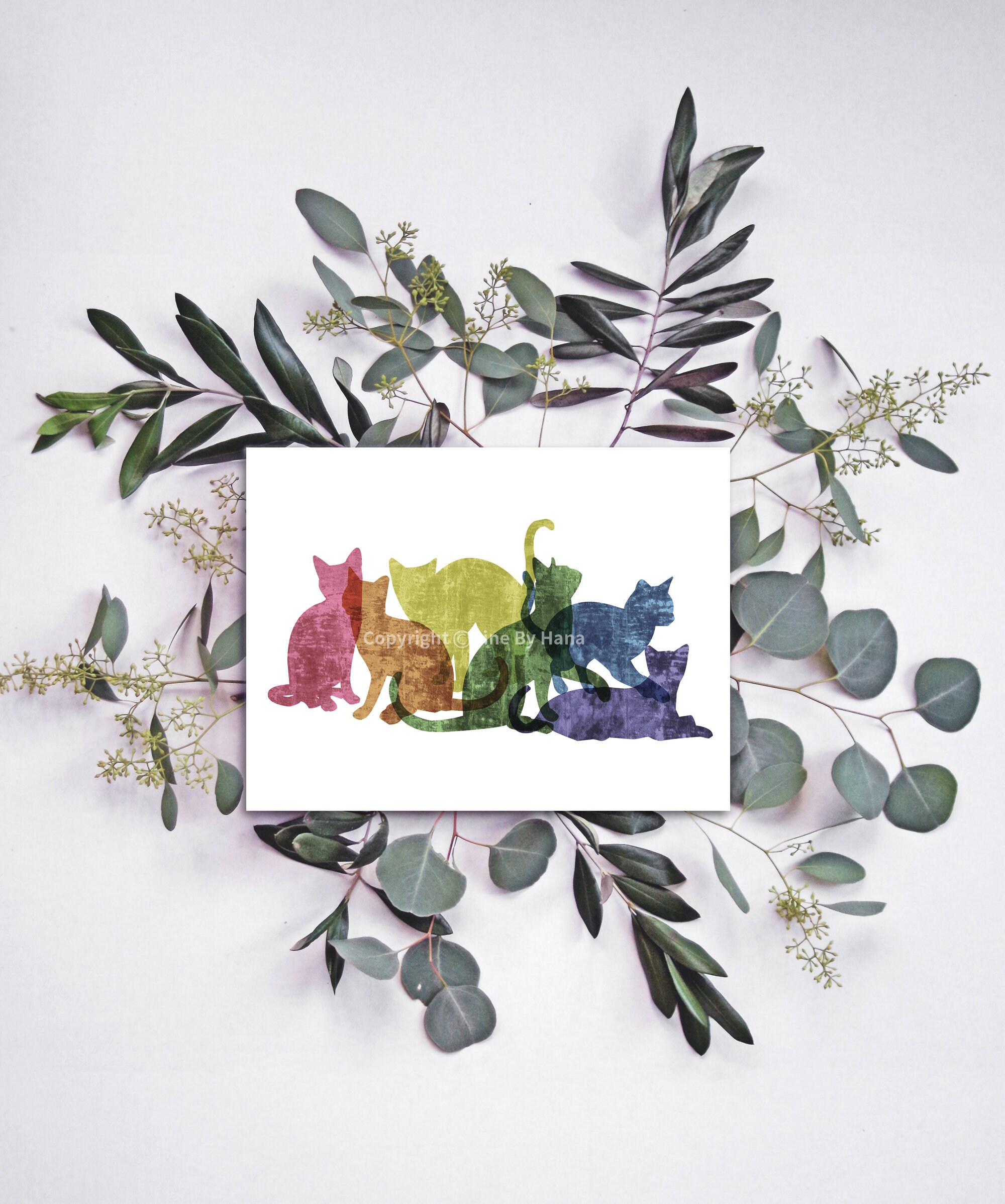 Cat Wall Art Decor Printable Cat Art Cat Lover Gift Neutral - Etsy