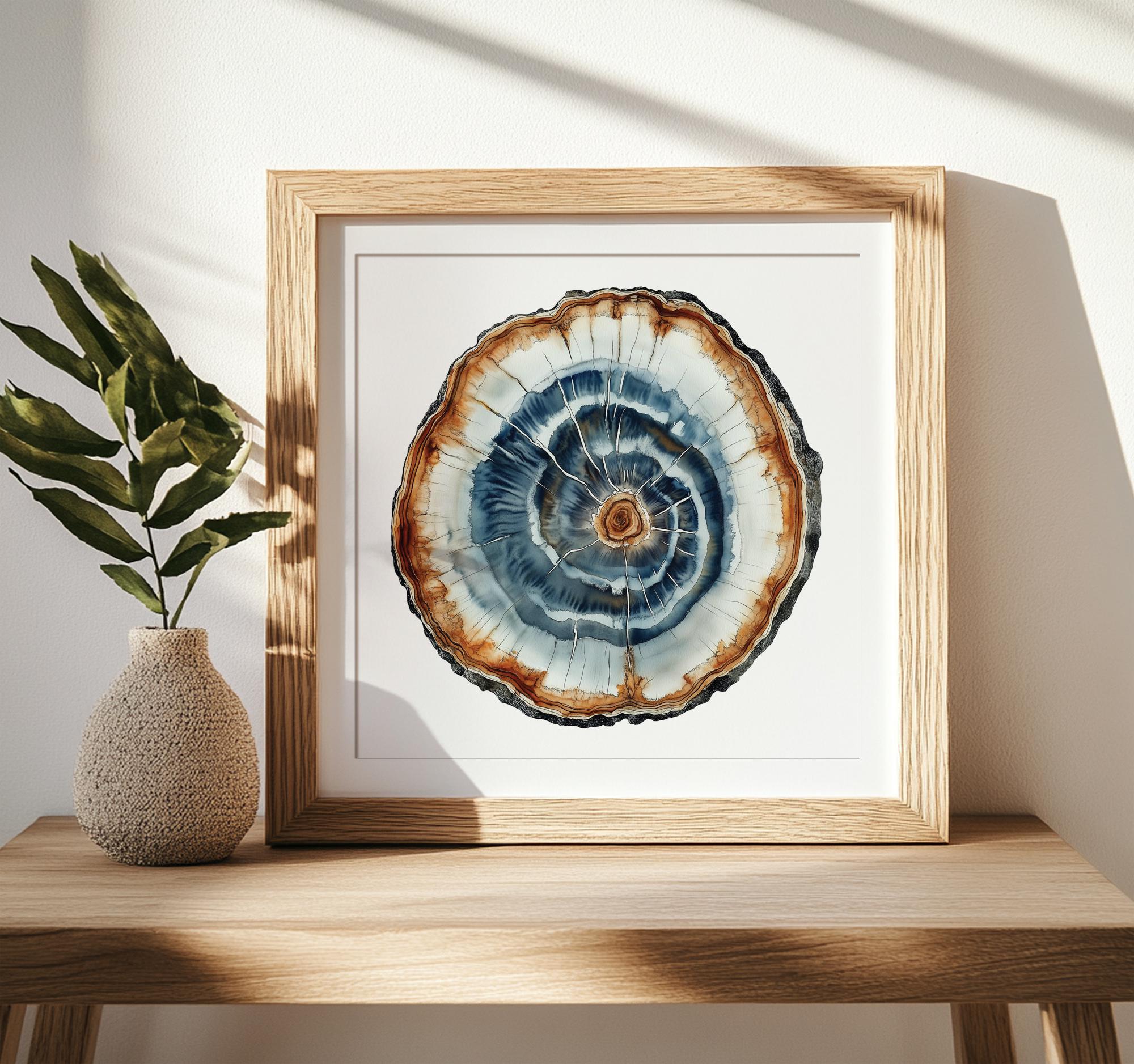 Tree Ring Art Prints, Set of 4, Abstract Tree Ring Art, Wood Print ...