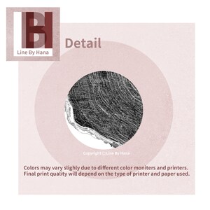 Tree Rings, Set of 2, Printable Wall Art, Log Rings, Black and White ...