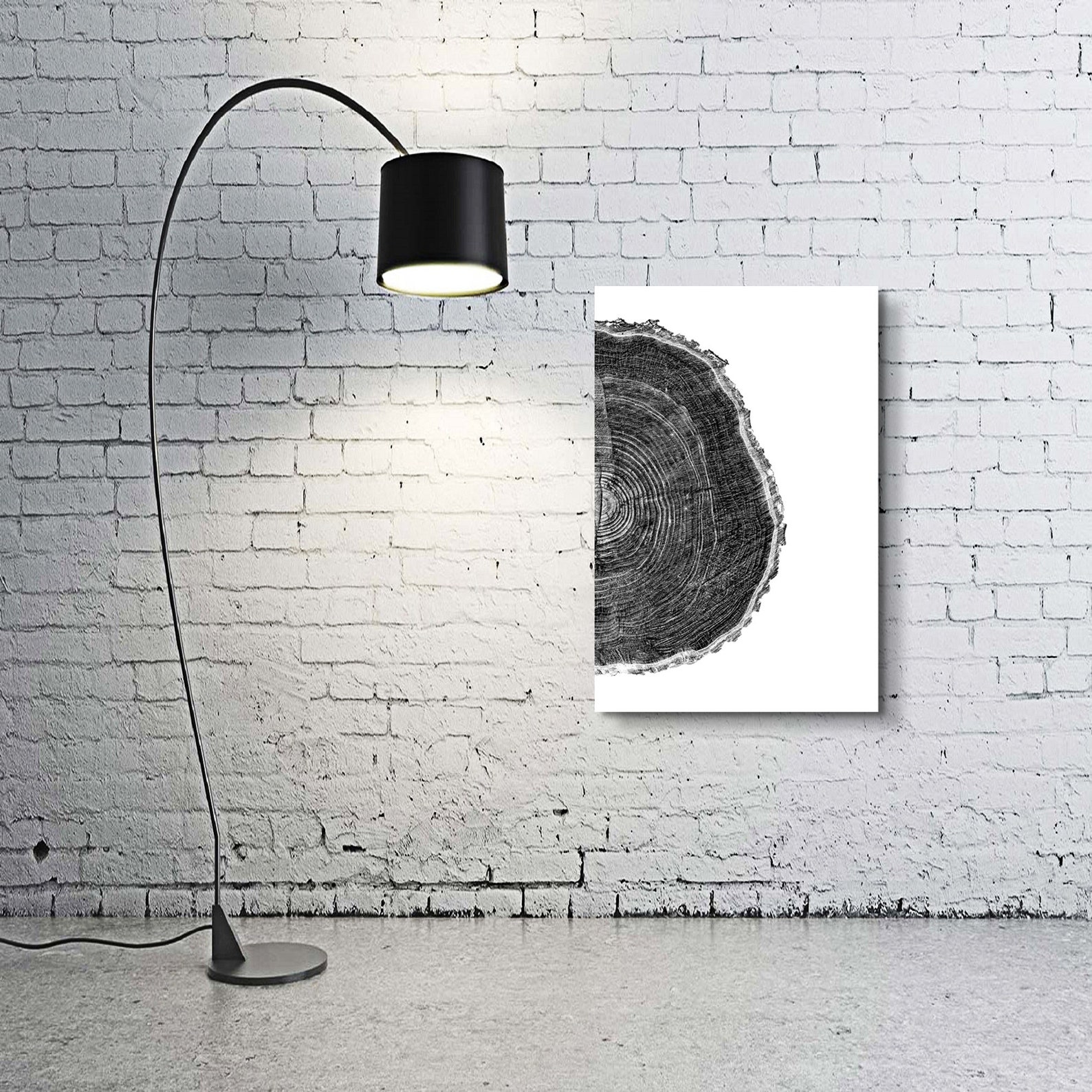 Tree Rings, Set of 2, Printable Wall Art, Log Rings, Black and White ...