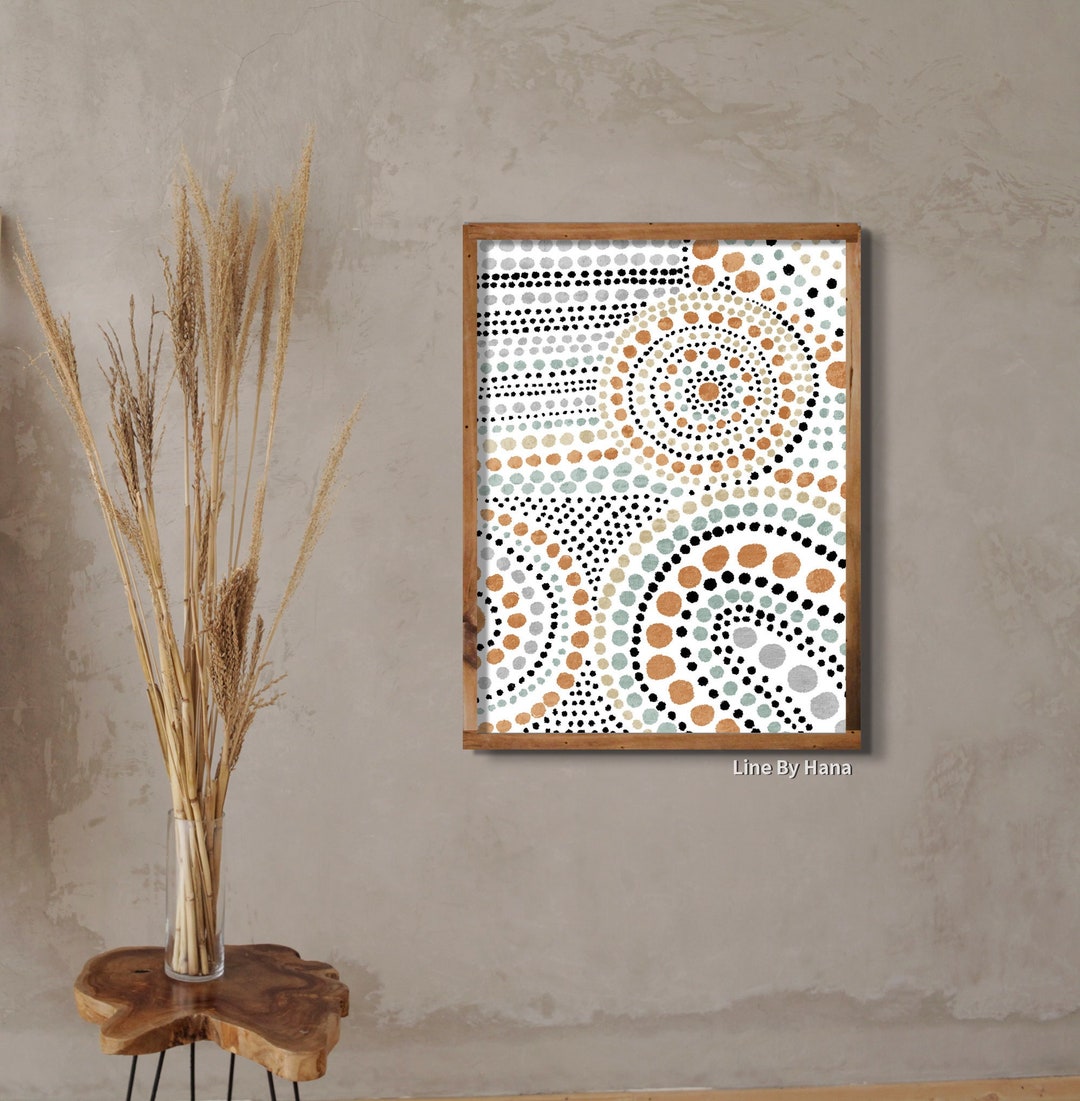 Neutral Dots, Digital Art Print, Modern Boho Wall Decor, Simple ...