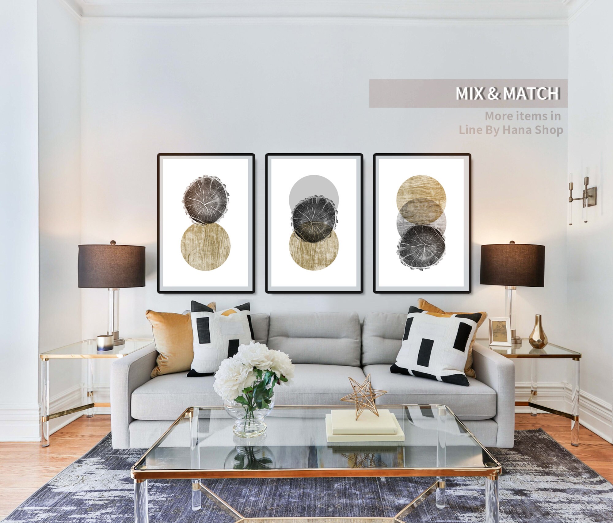 Tree Rings Printable Wall Art Log Rings Art Modern Wall | Etsy