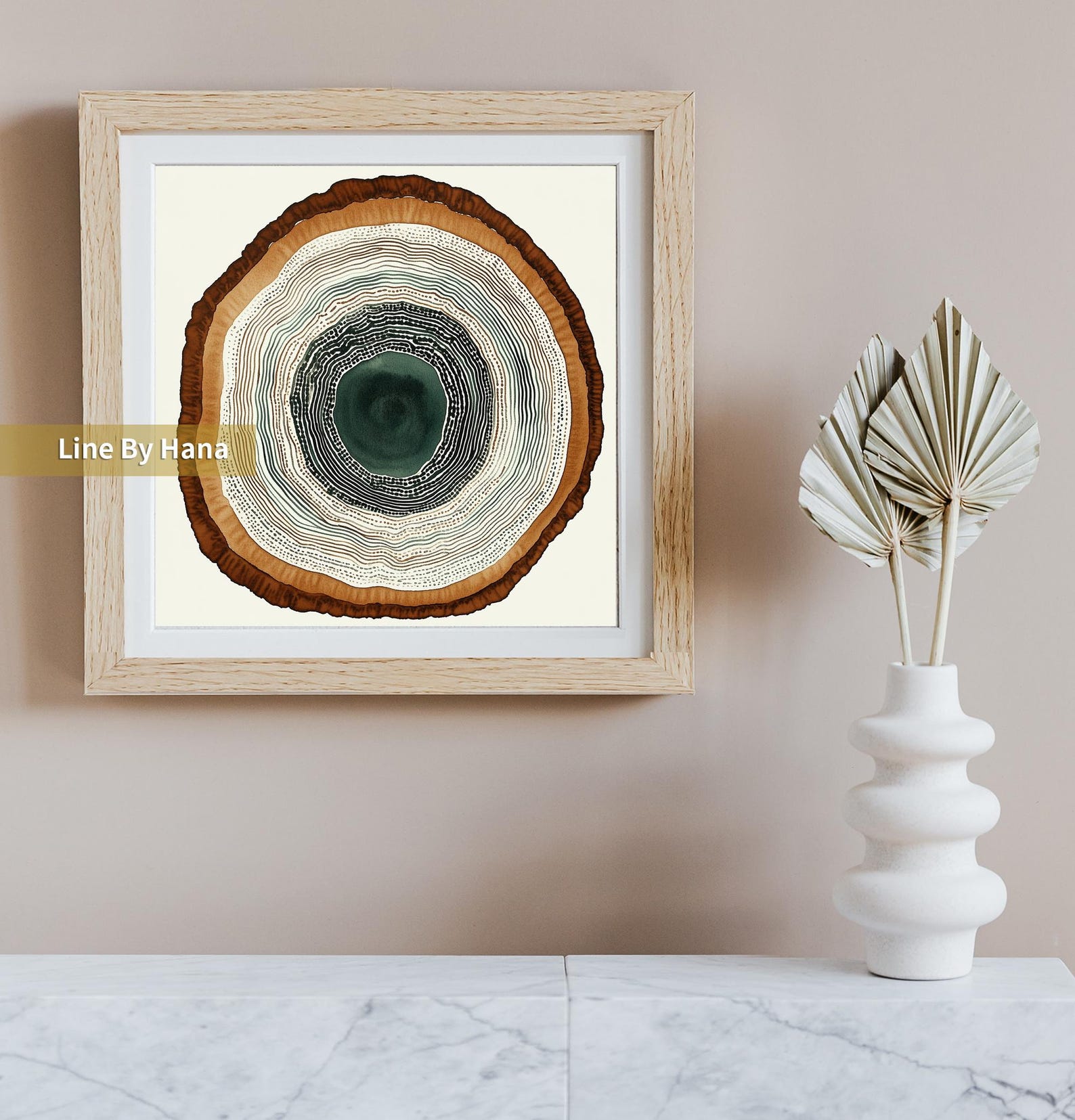 Abstract Tree Ring Prints, Set of 4, Tree Ring Art, Tree Log, Tree Ring ...