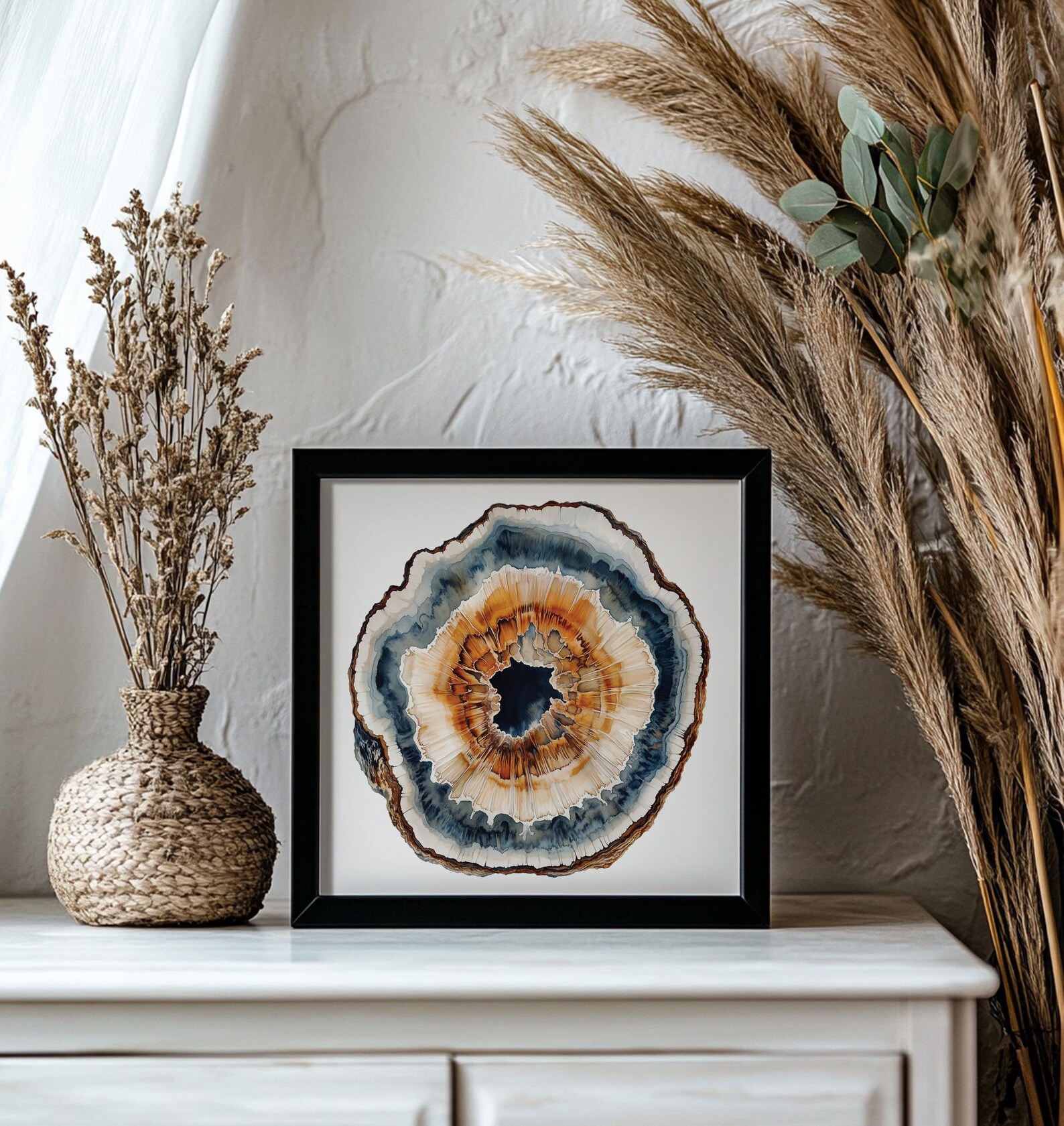 Tree Ring Art Prints, Set of 4, Abstract Tree Ring Art, Wood Print ...