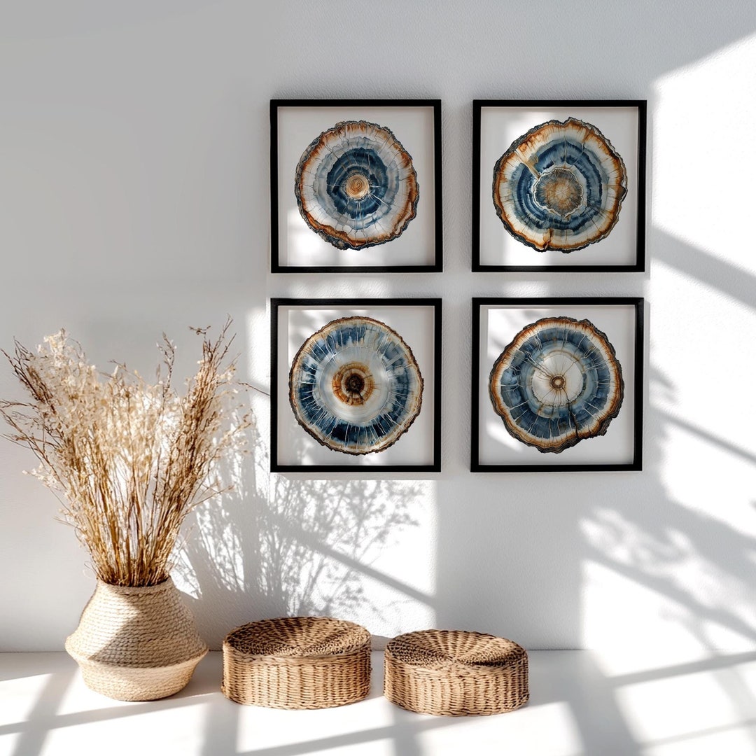 Tree Ring Art Print, Set of 4, Tree Ring Art, Tree Ring Print ...