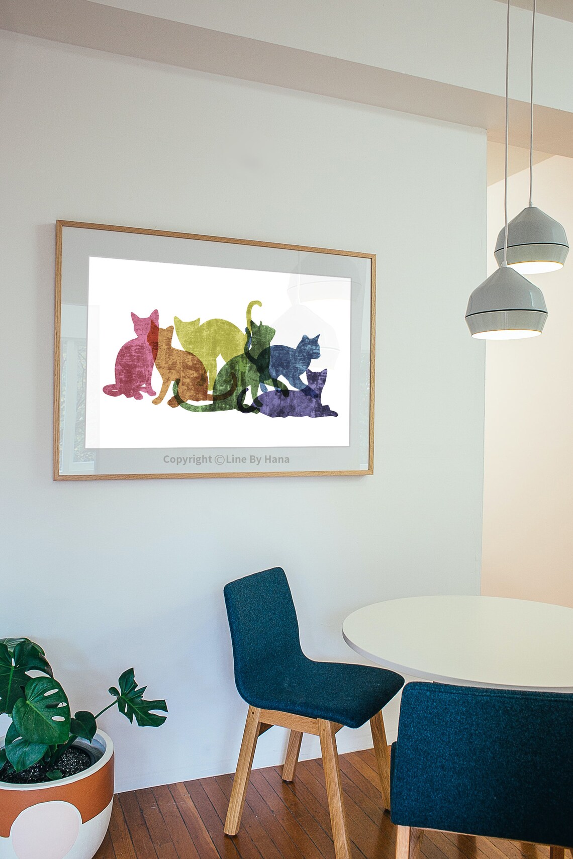 Cat Wall Art Decor Printable Cat Art Cat Lover Gift Neutral - Etsy