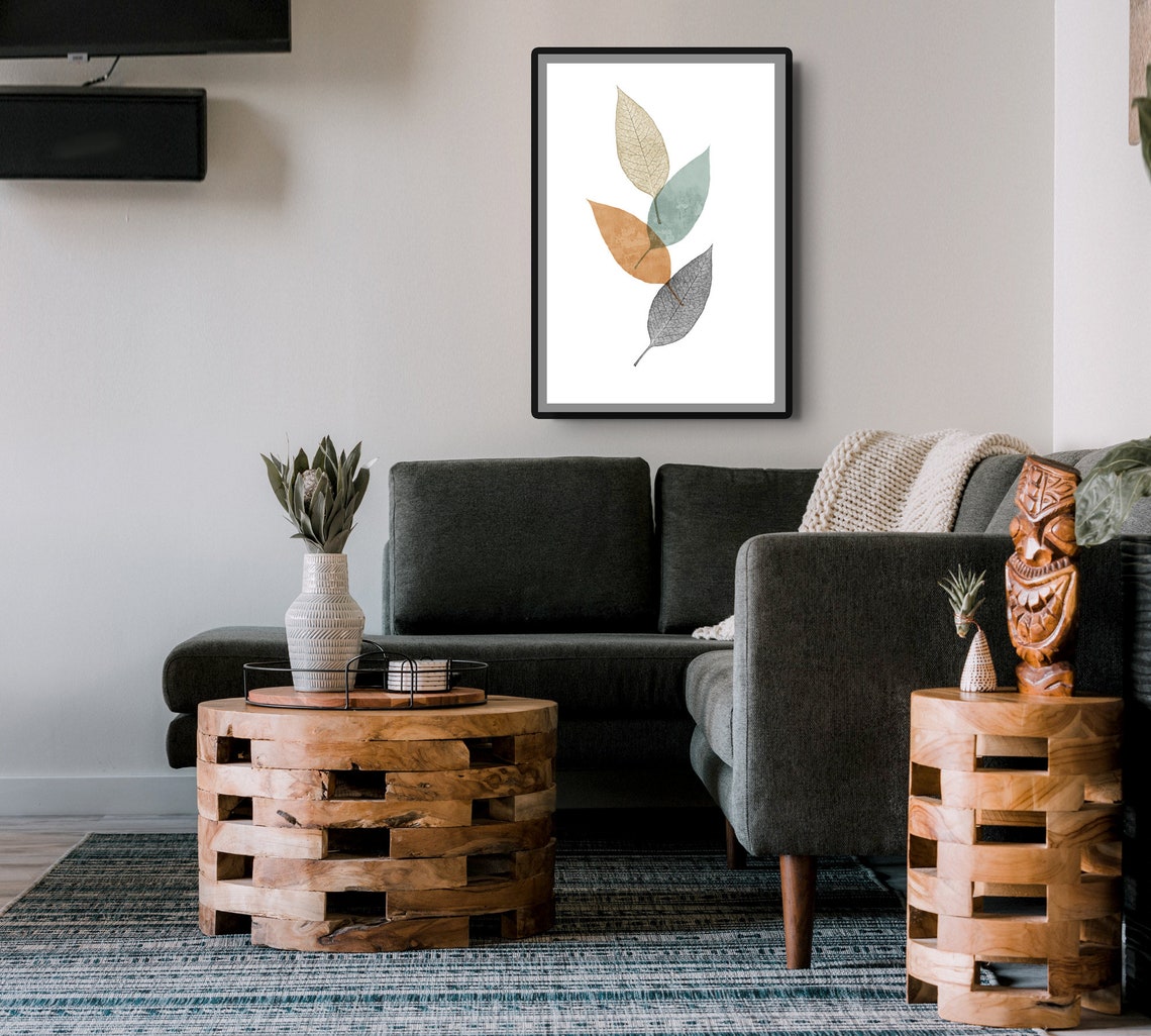 Leaves Art Print, Botanical Wall Art,, Skeleton Leaves Art, Printable ...