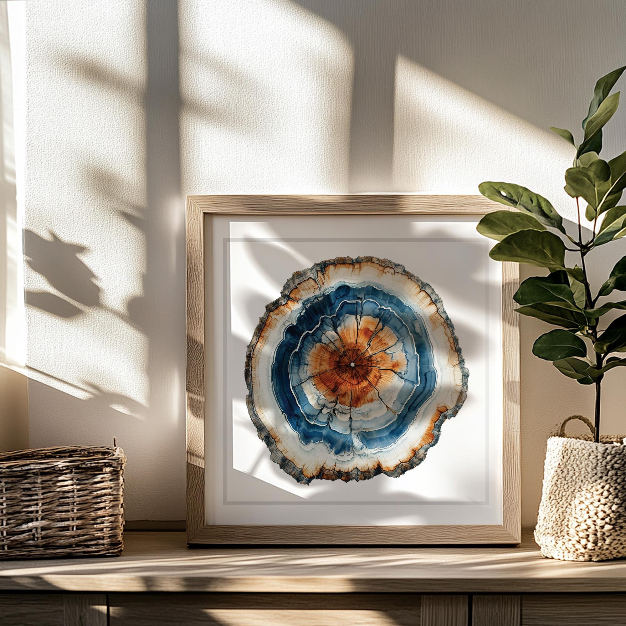 Tree Ring Art Prints, Set of 4, Abstract Tree Ring Art, Wood Print ...