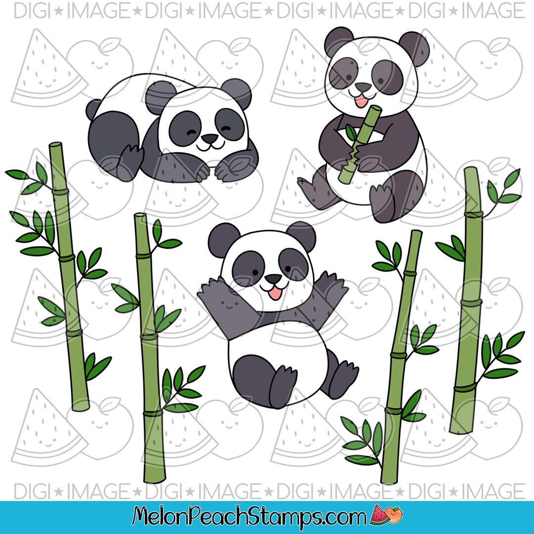 Digi Stamp, Digistamp, Digital Stamp, Pandas - Etsy