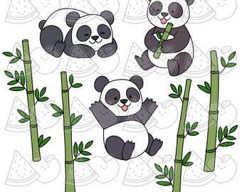 Digi Stamp, Digistamp, Digital Stamp, Red Pandas - Etsy