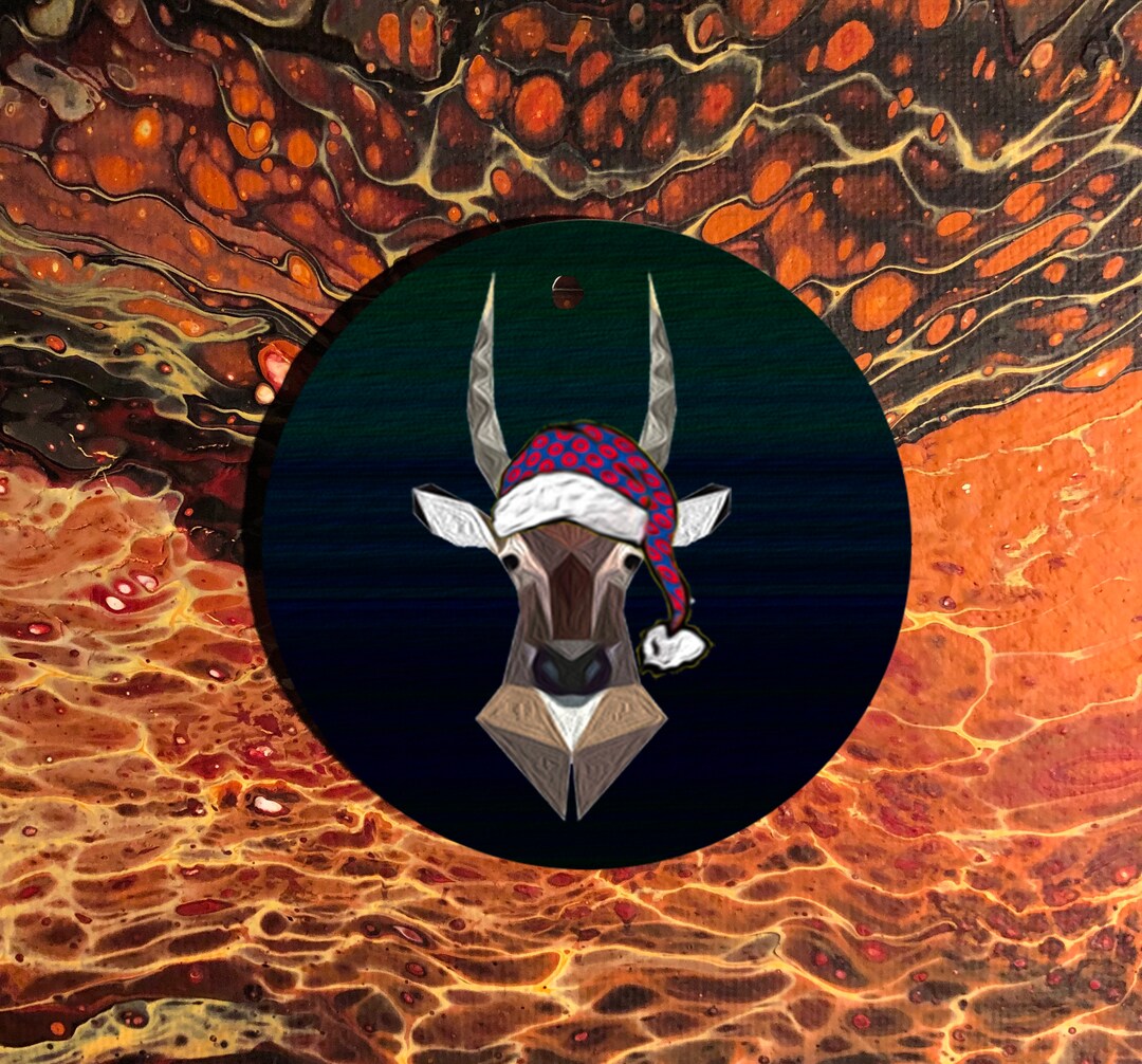 Phish Inspired Antelope With Donut Santa Hat Ornament - Etsy