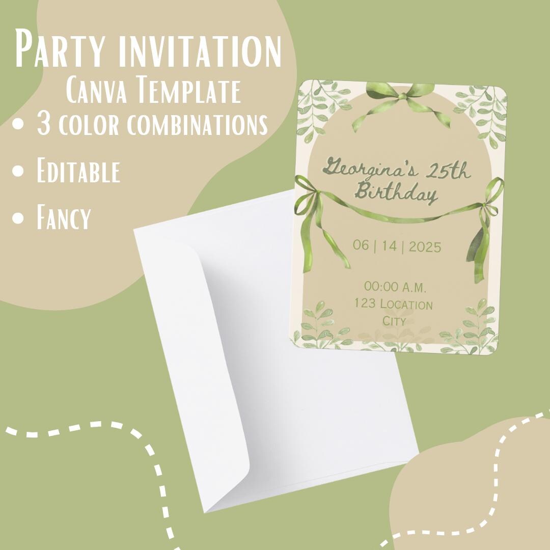 FANCY PARTY INVITATION | Canva Template - Etsy