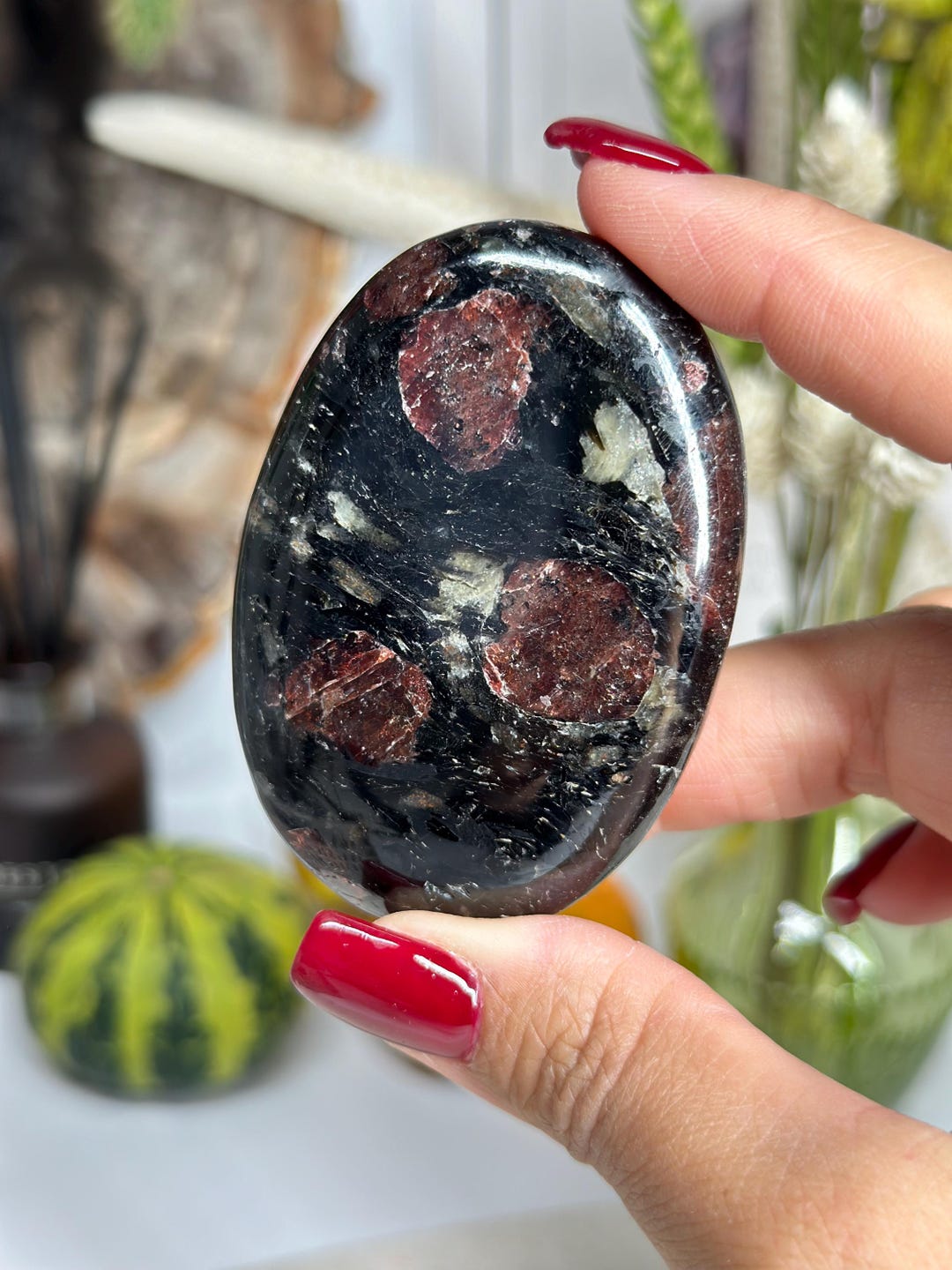 Astrophyllite With Garnet Palm 11D - Etsy