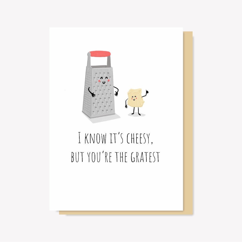 I Know Its Cheesy But Youre The Gratest Pun Message | Etsy