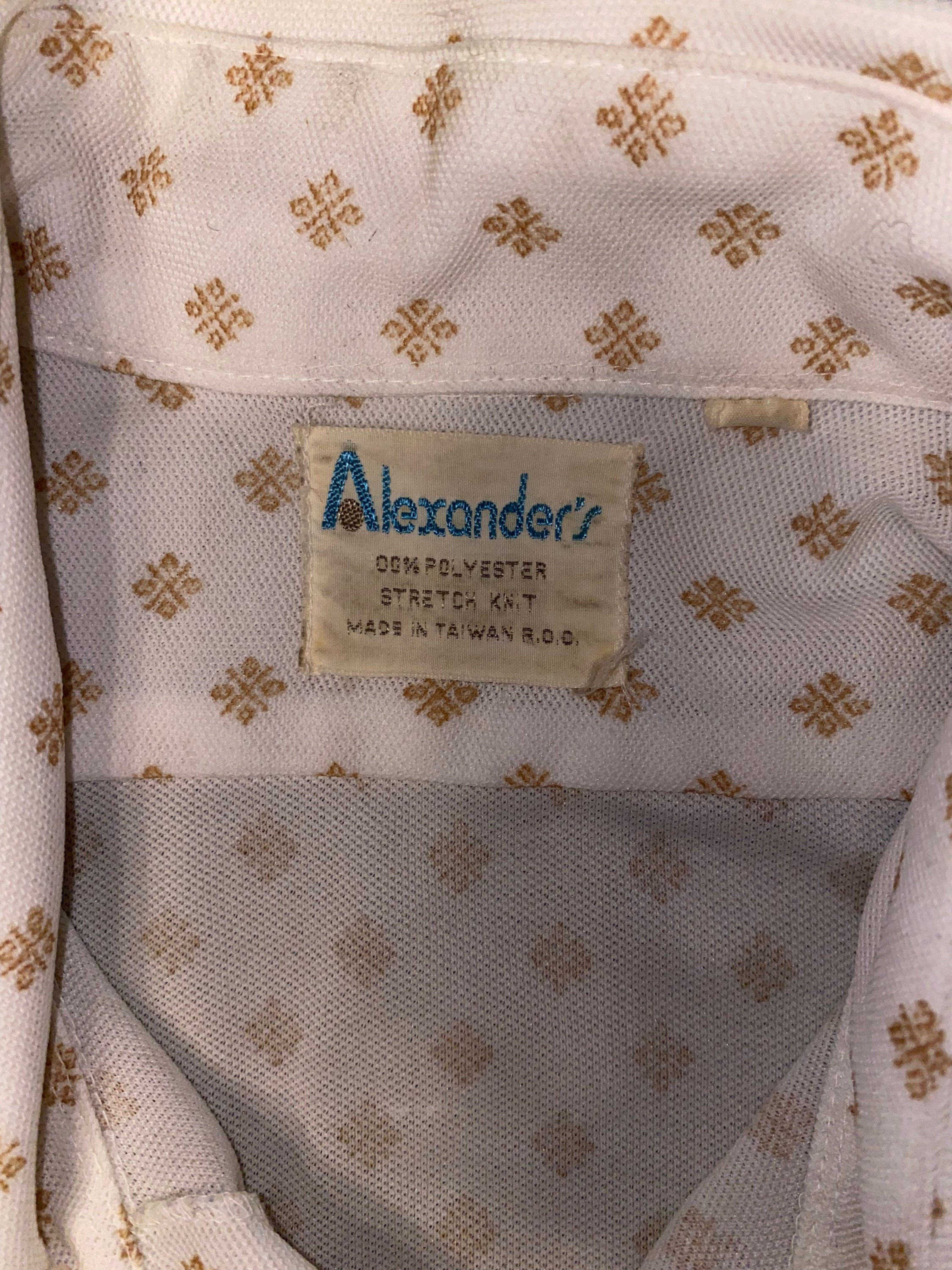 Vintage Alexander’s Department Store Polyester Pointed Collar Mod Shirt ...