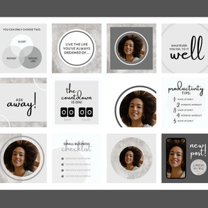 18 Instagram Post Templates Modern Gray Social Media IG Engagement ...