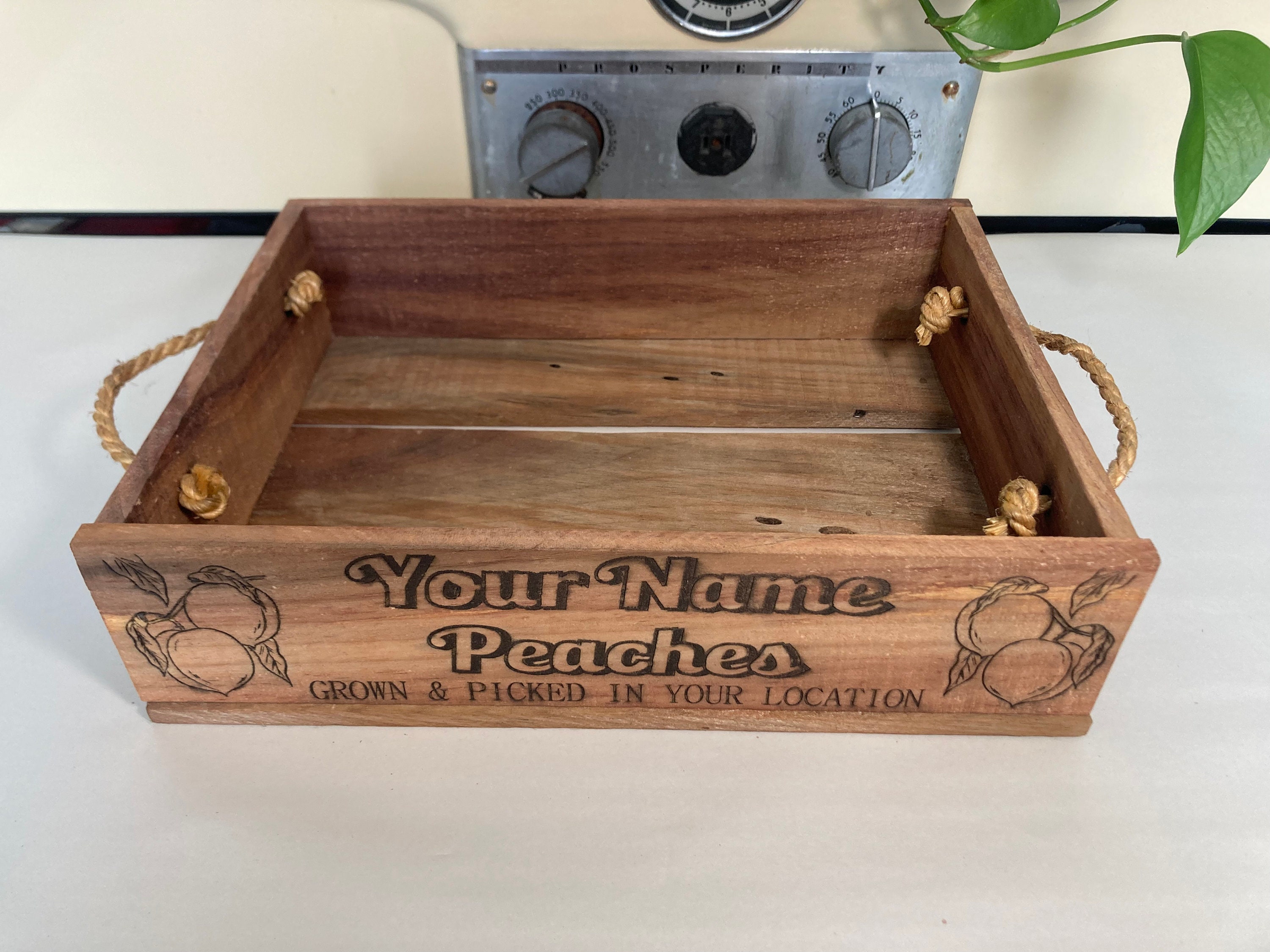 Peach Crate, Peaches, Fruit Crate, Box, Personalized, Custom Crate ...