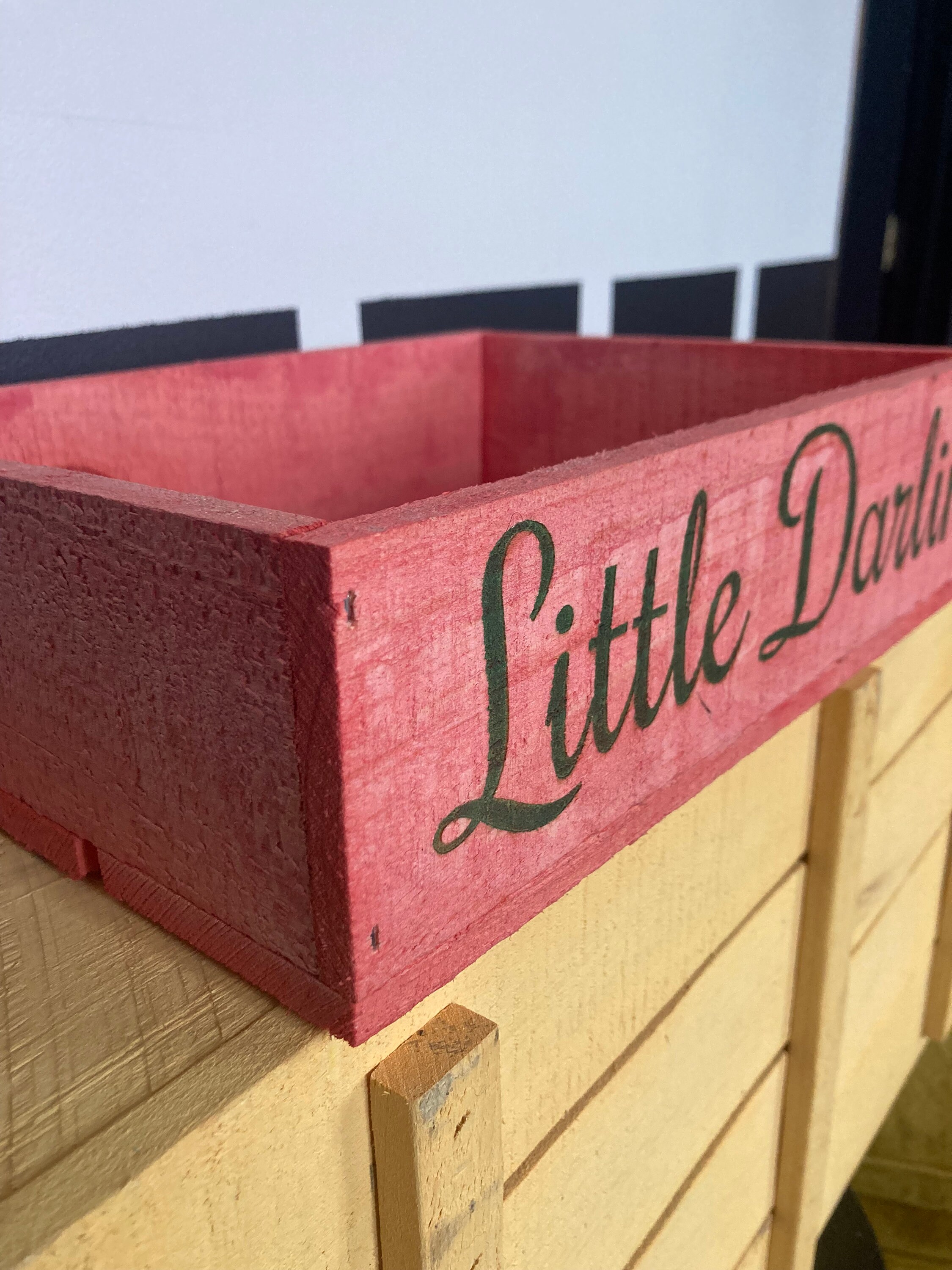 Engraved Colorful Crate, Wooden Crate, Laser Engraved, Little Darlin ...