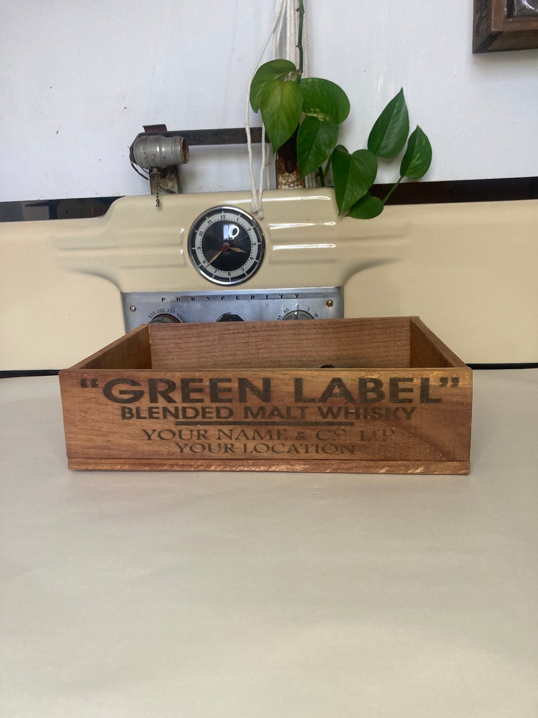 Whisky Crate, Personalized Crate, Whiskey, Green Label, Table ...