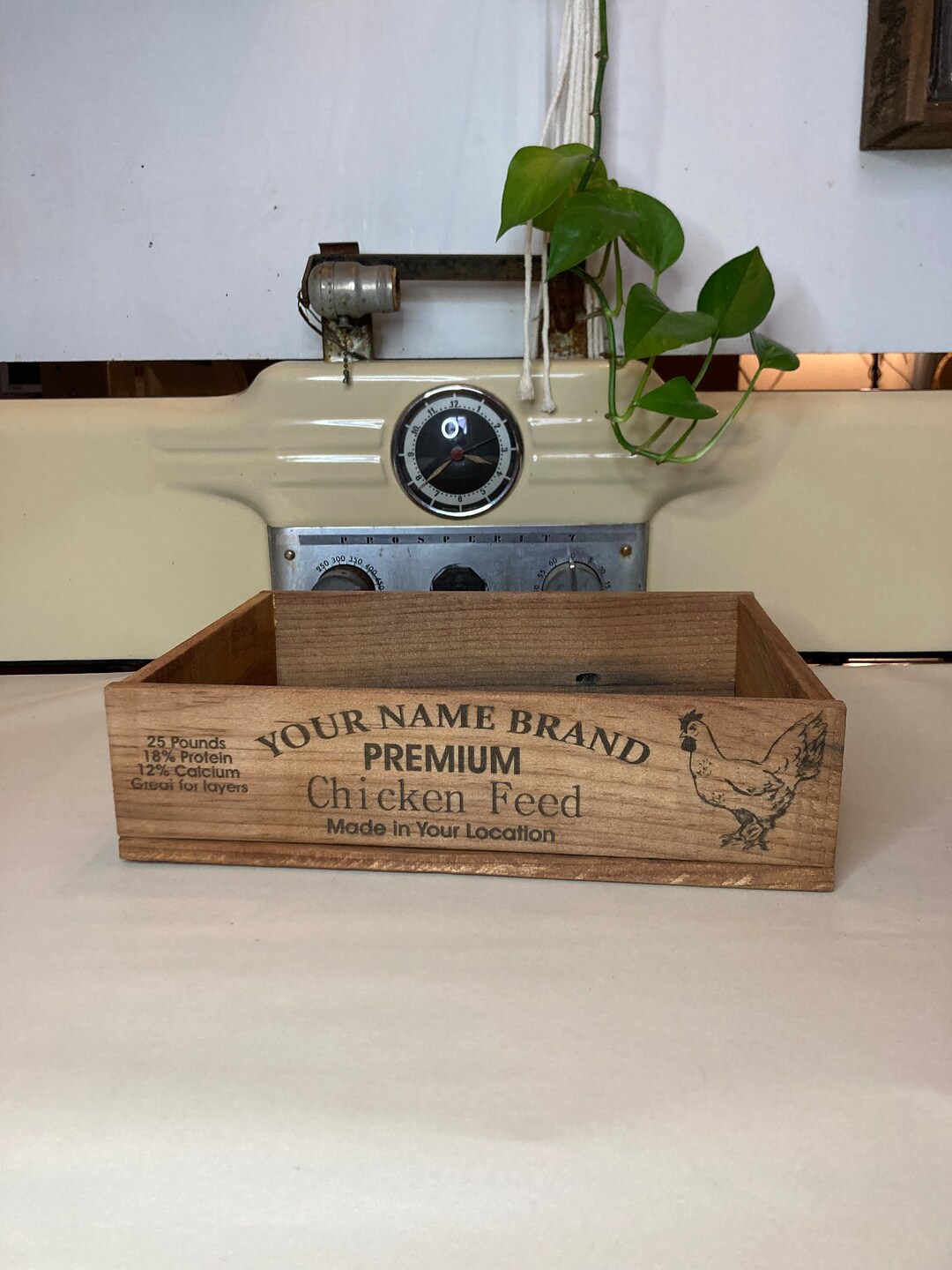 Chicken Feed Crate, Personalized, Chickens, Vintage Inspired, Laser ...