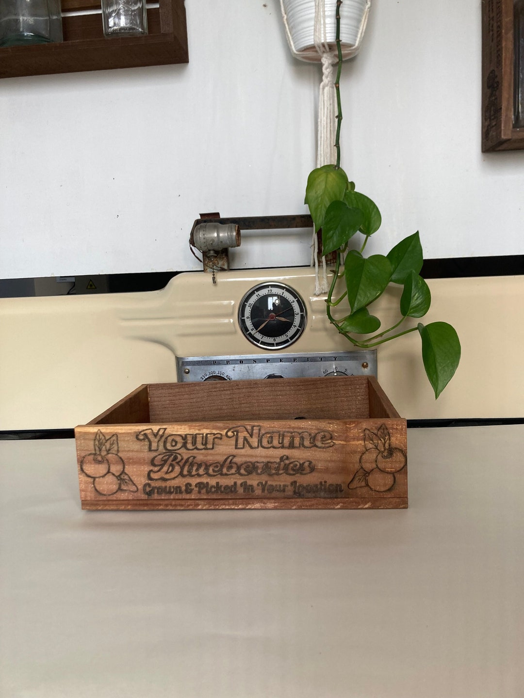 Blueberry Crate, Blueberries, Personalized, Laser Engraved Wood ...