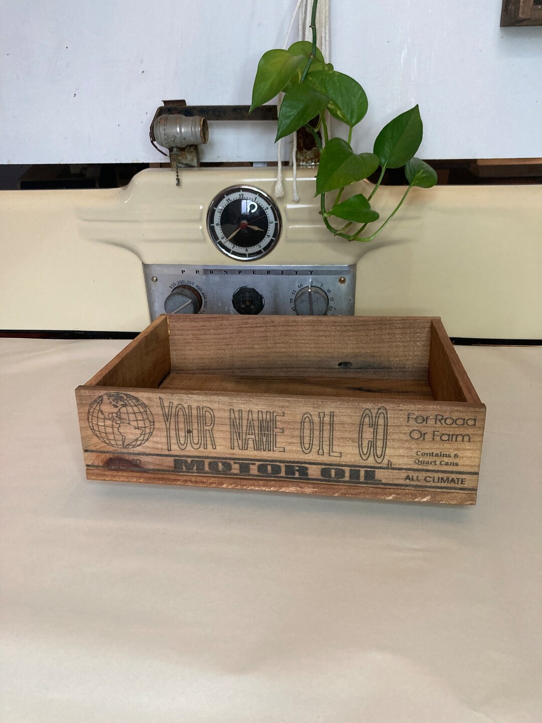 Personalized Motor Oil Crate, Vintage Inspired, Laser Engraved ...