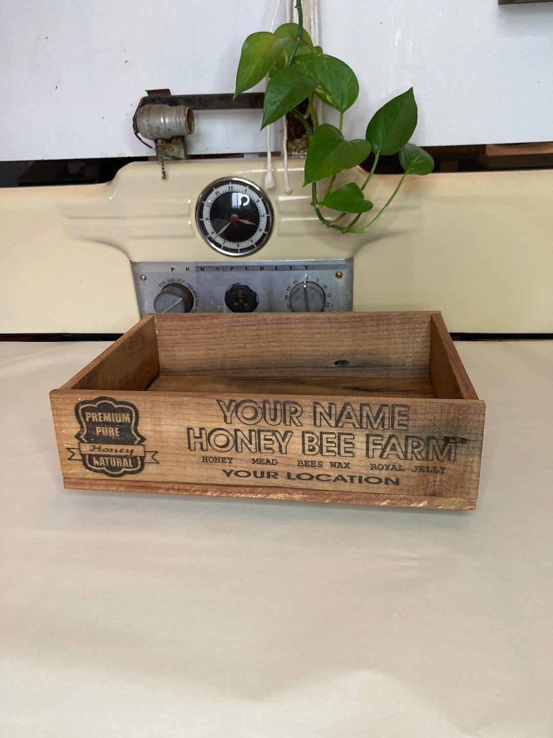 Personalized Honeybee Farm Crate, Vintage Inspired, Laser Engraved ...