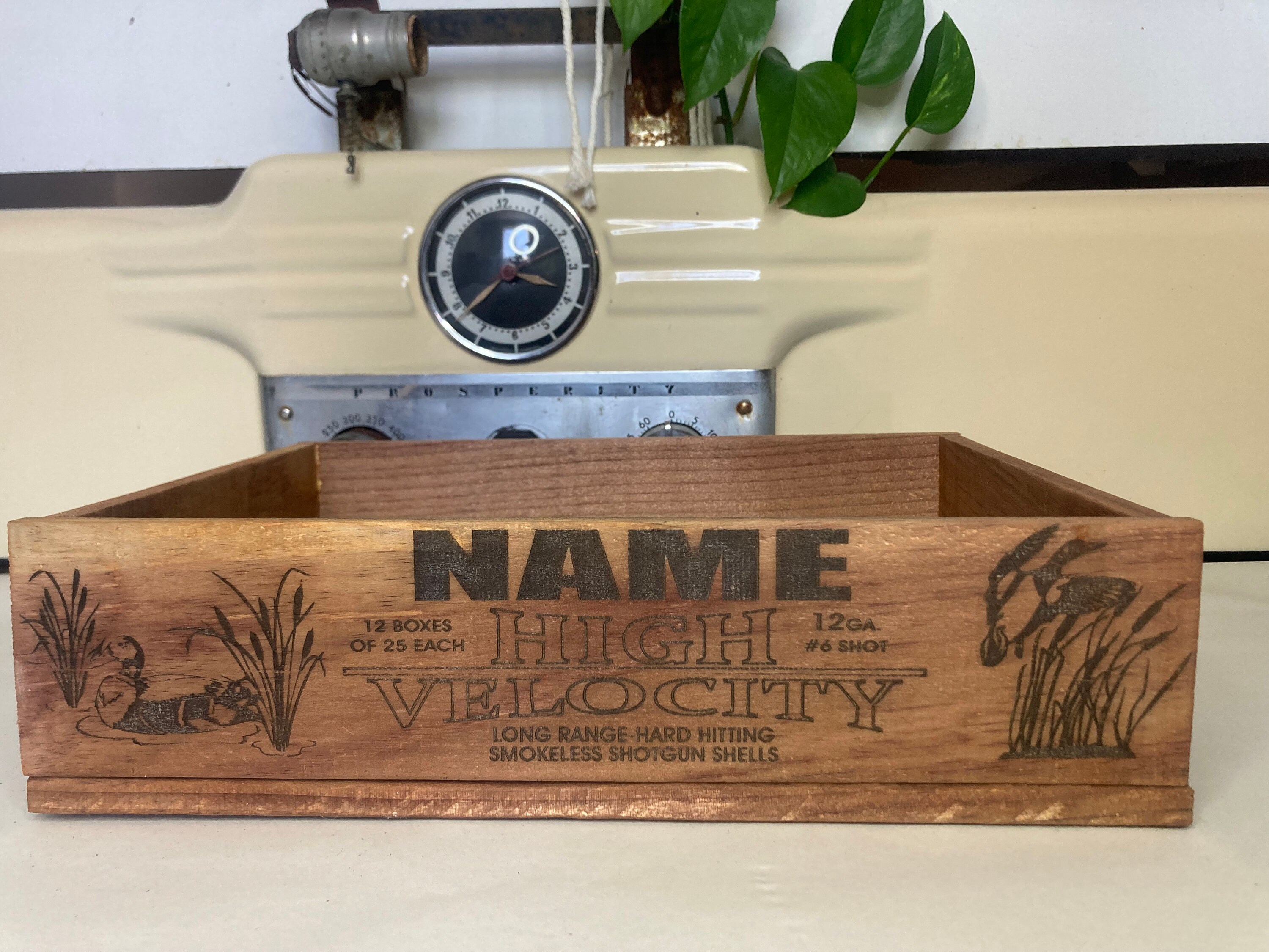 Shotgun Shells Crate, Personalized Crate, Hunting Box, Engraved Wood ...