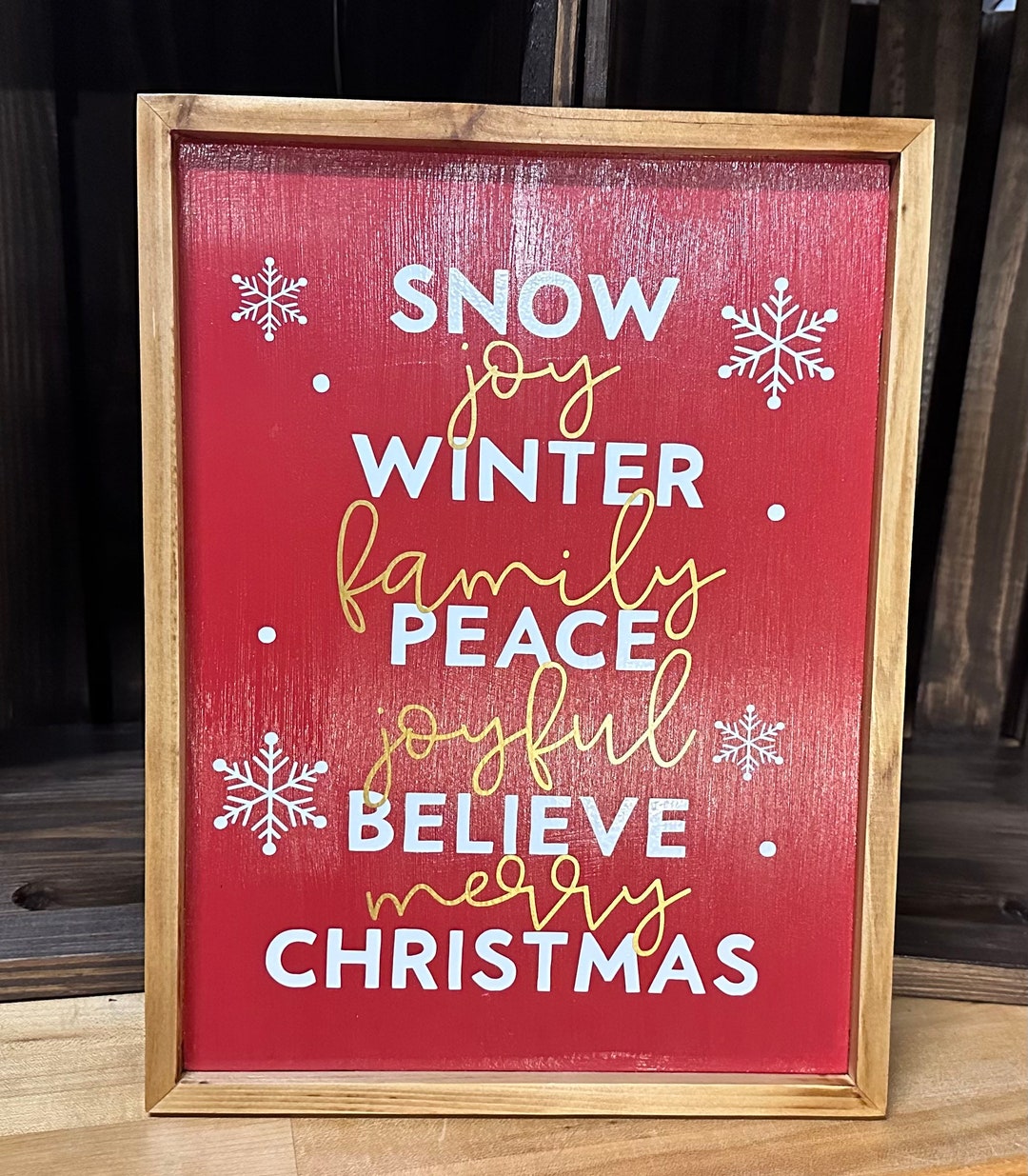 Winter Word Art, Winter Wood Frame Sign, Snow, Merry Christmas Decor ...
