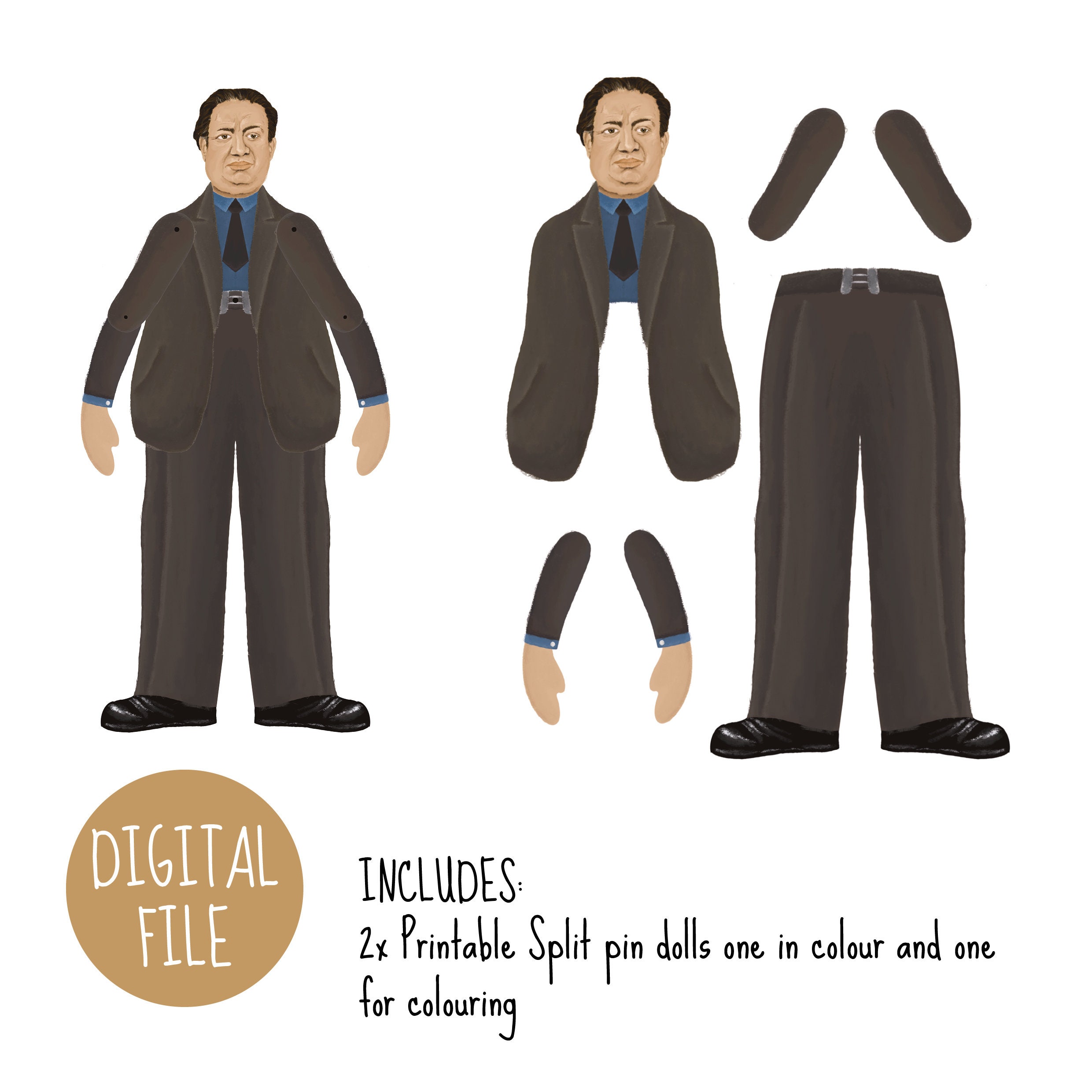 Diego Rivera Pin Puppet, Artist Study, Paper Puppet, Home Schooling ...