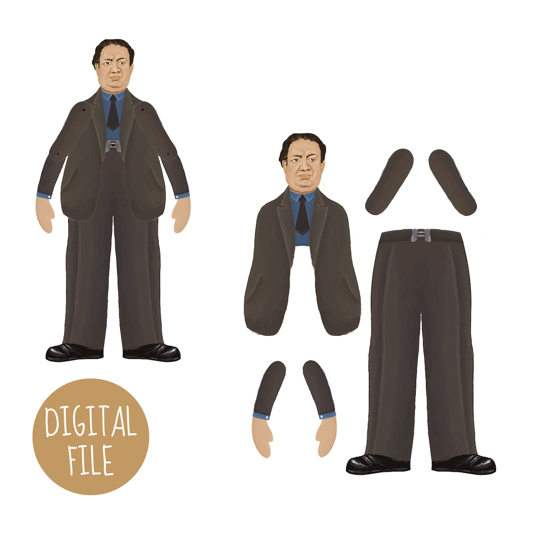Diego Rivera Pin Puppet, Artist Study, Paper Puppet, Home Schooling ...