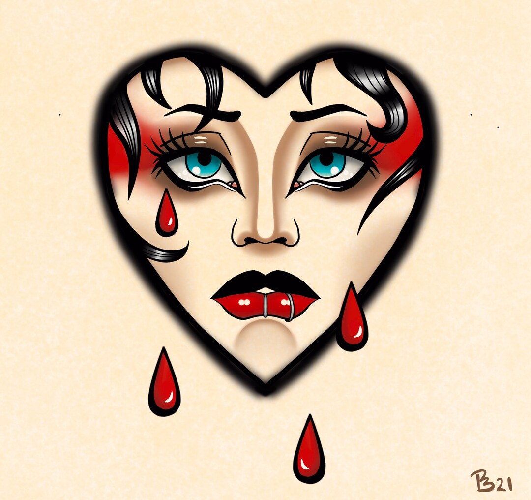 Brody Dalle the Distillers Inspired Traditional Tattoo Art Print - Etsy