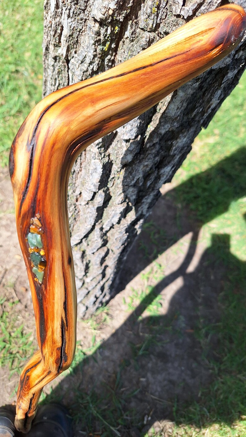 Osage Orange/hedge Cane With Tigers Eye, Plus Green Aventurine Chips - Etsy