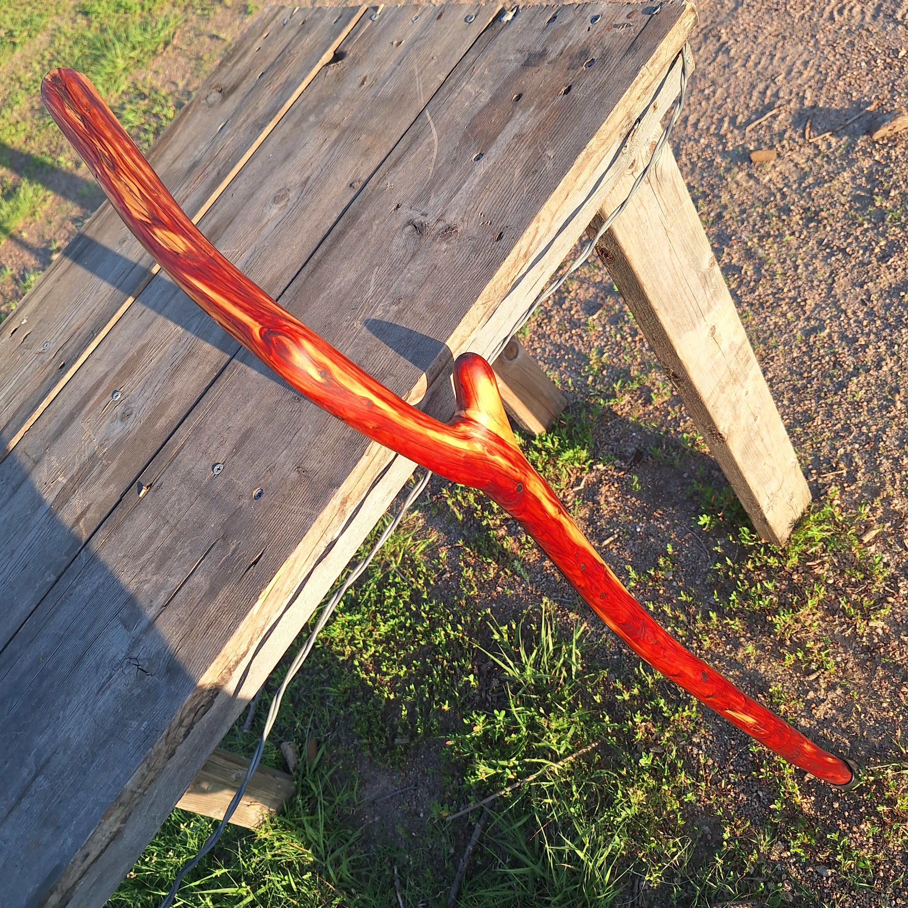 Eastern Red Cedar Walking Cane With Natural Branch Handle – Rustic Wood ...